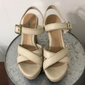 UGG | Shoes | Ugg Leather Espadrilles Wedge Sandal | Poshmark
